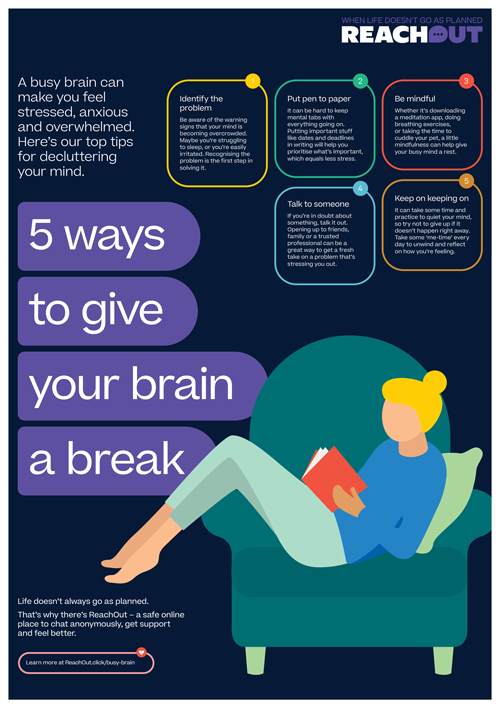 Poster PDF: 5 ways to give your brain a break – ReachOut Australia